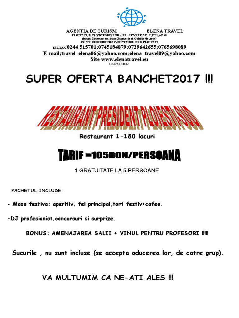 Banchet President Sud 2017 | PDF