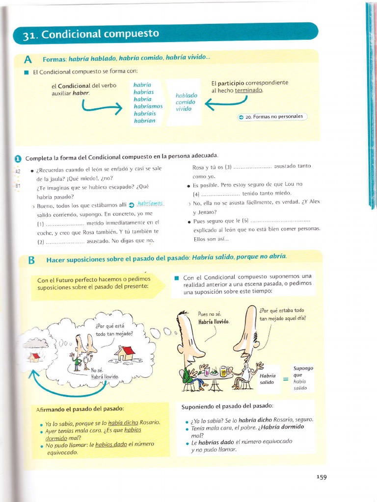 Uso del Condicional Compuesto en Español | PDF | Gramática | Mecánica ...