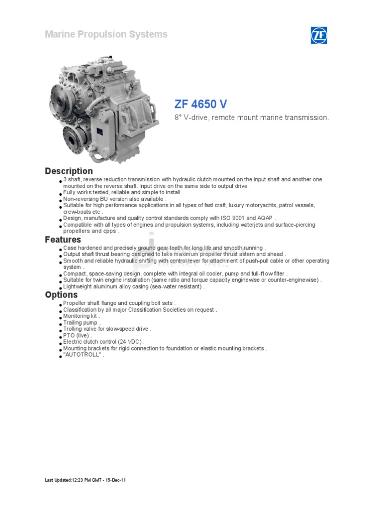 DS-ZF 4650 V | PDF | Transmission (Mechanics) | Engines