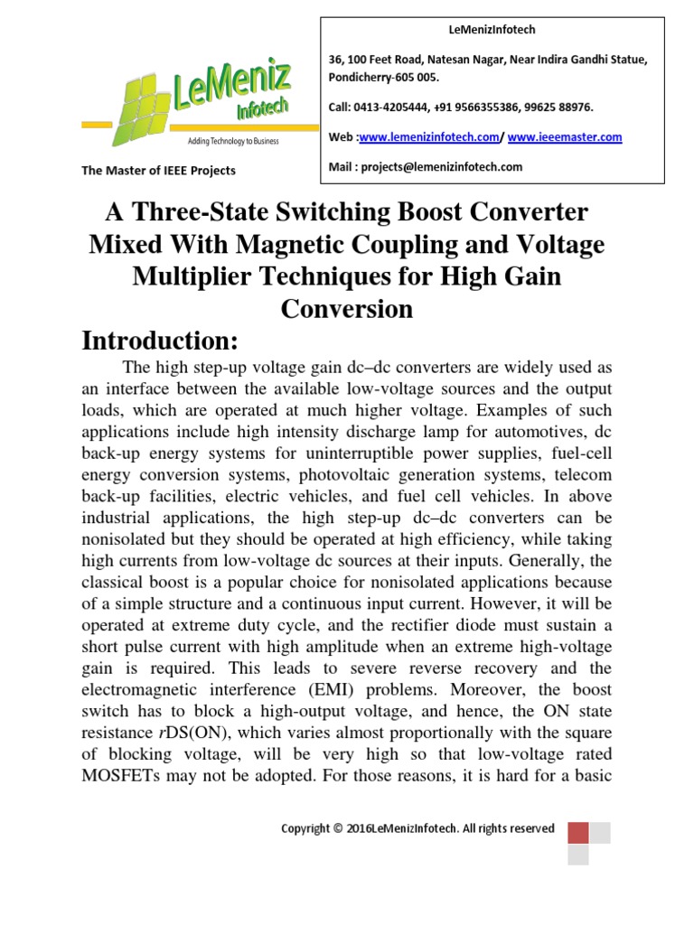 A Three-State Switching Boost Converter Mixed With Magnetic Coupling ...
