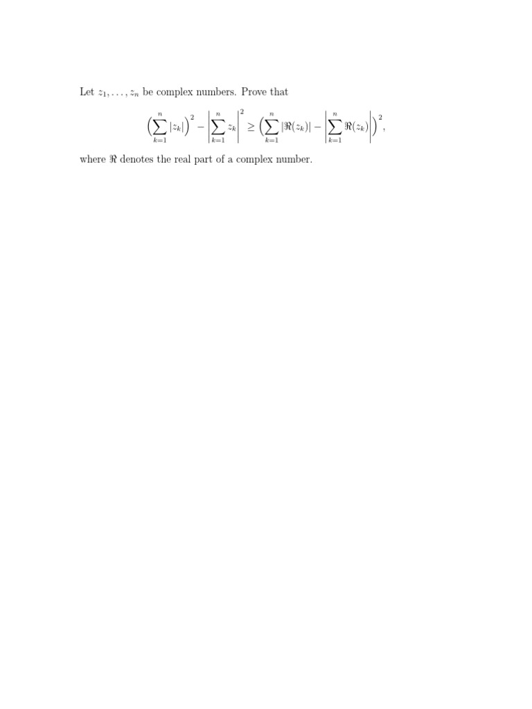 Let Z, - . - , Z Be Complex Numbers. Prove That - Z - Z - (Z) - (Z ...