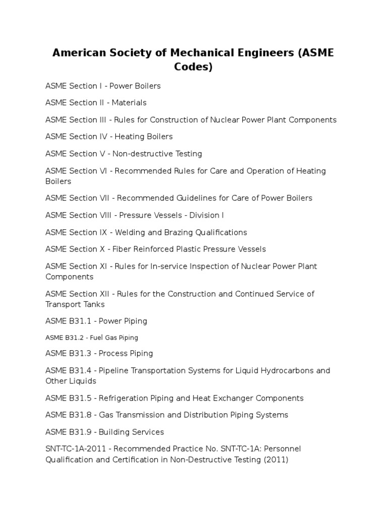 American Society of Mechanical Engineers (ASME Codes) : ASME B31.2 ...