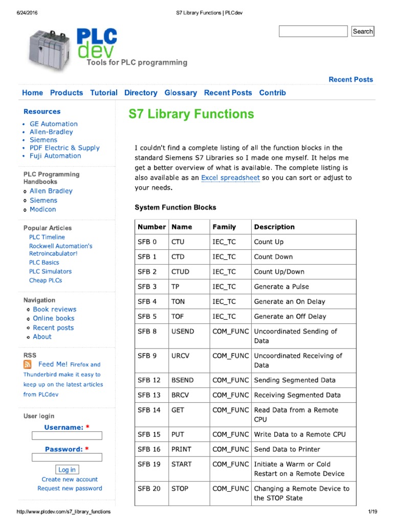S7 Library Functions | PDF