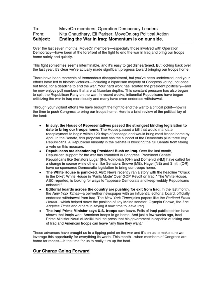 00087-Memo Final | PDF | Republican Party (United States) | American ...