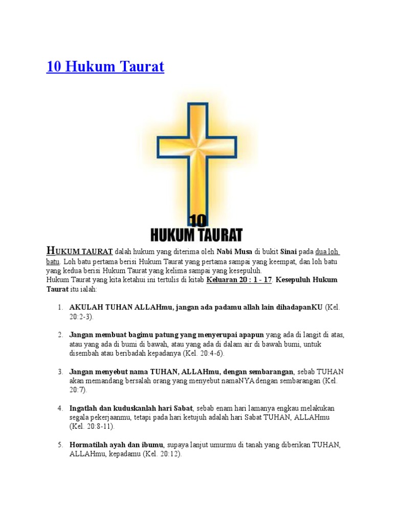 10 Hukum Taurat dalam Alkitab | PDF | Agama & Spiritualitas
