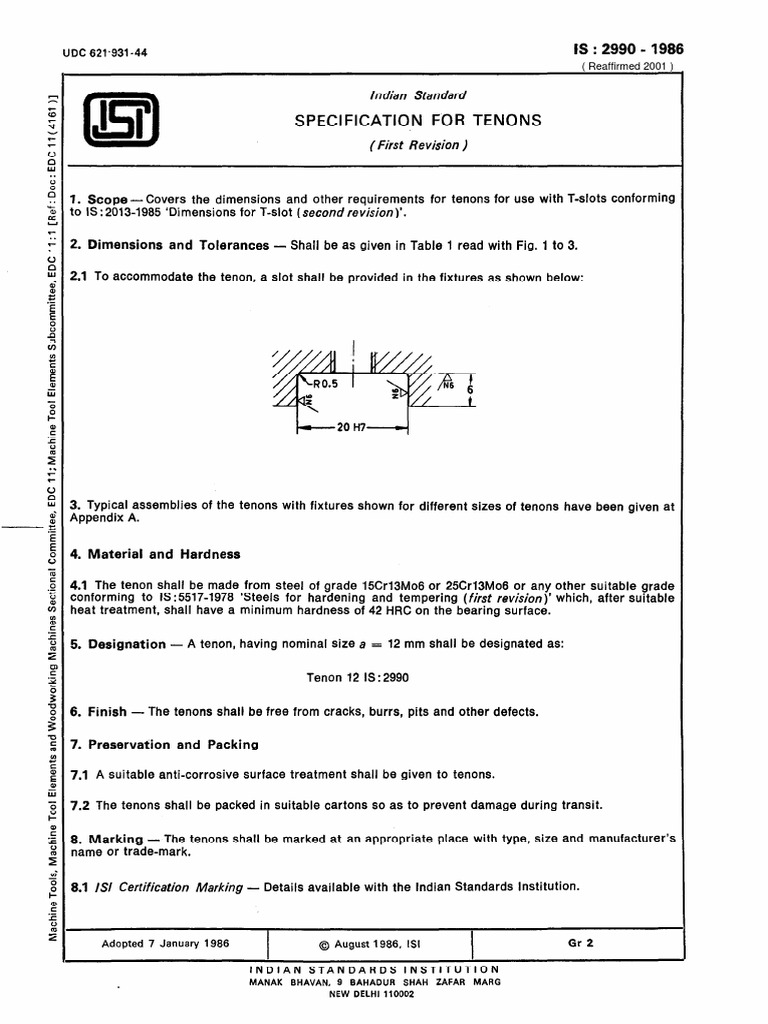 2990 - Tenons | PDF | Engineering Tolerance | Crafts