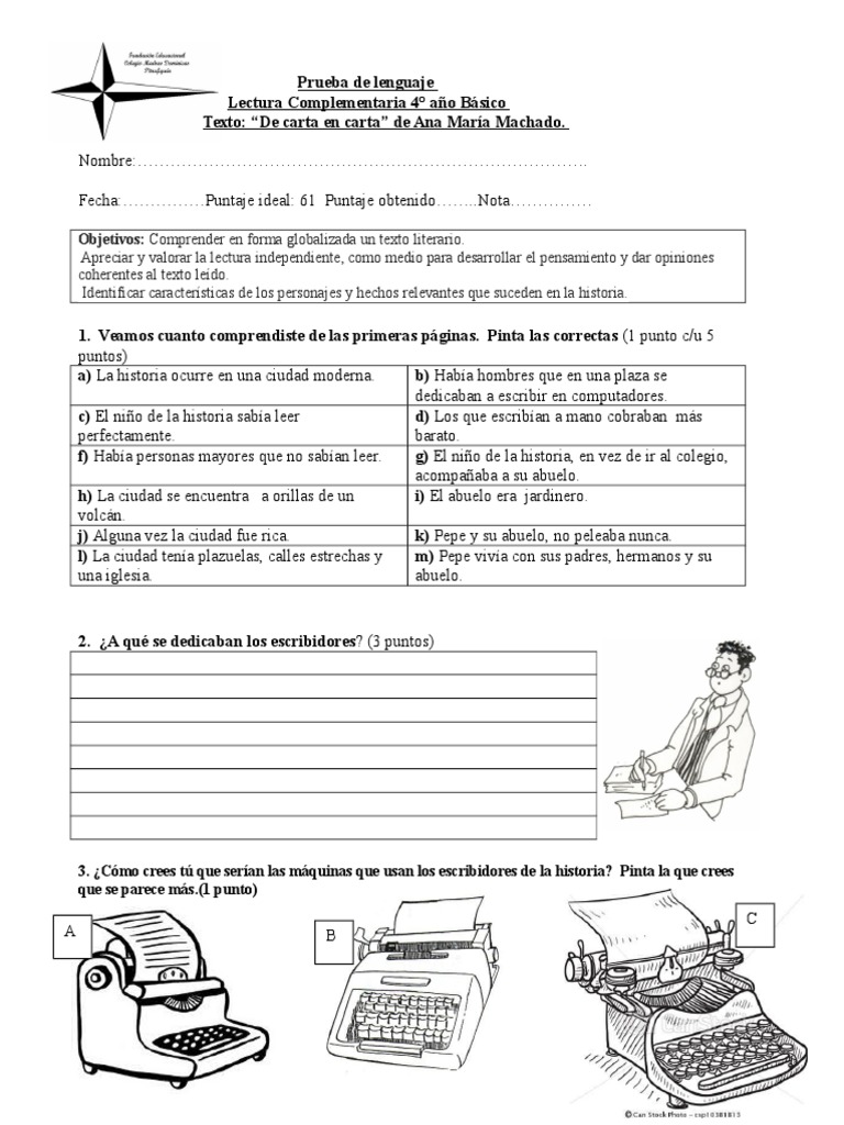 Prueba de Carta en Carta | PDF | Lectura (proceso)
