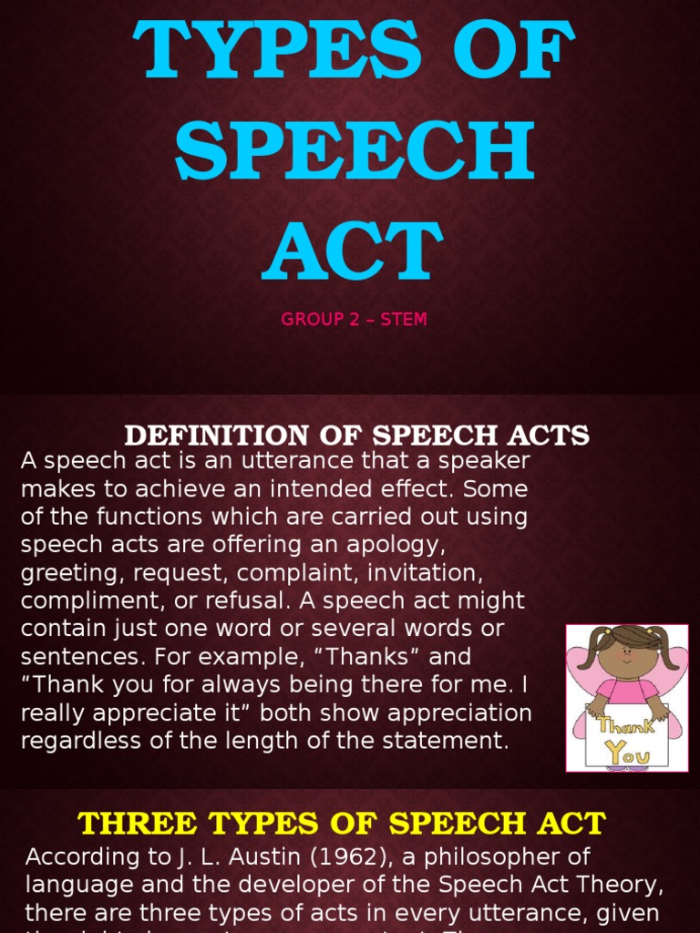 Types of Speech Act | PDF