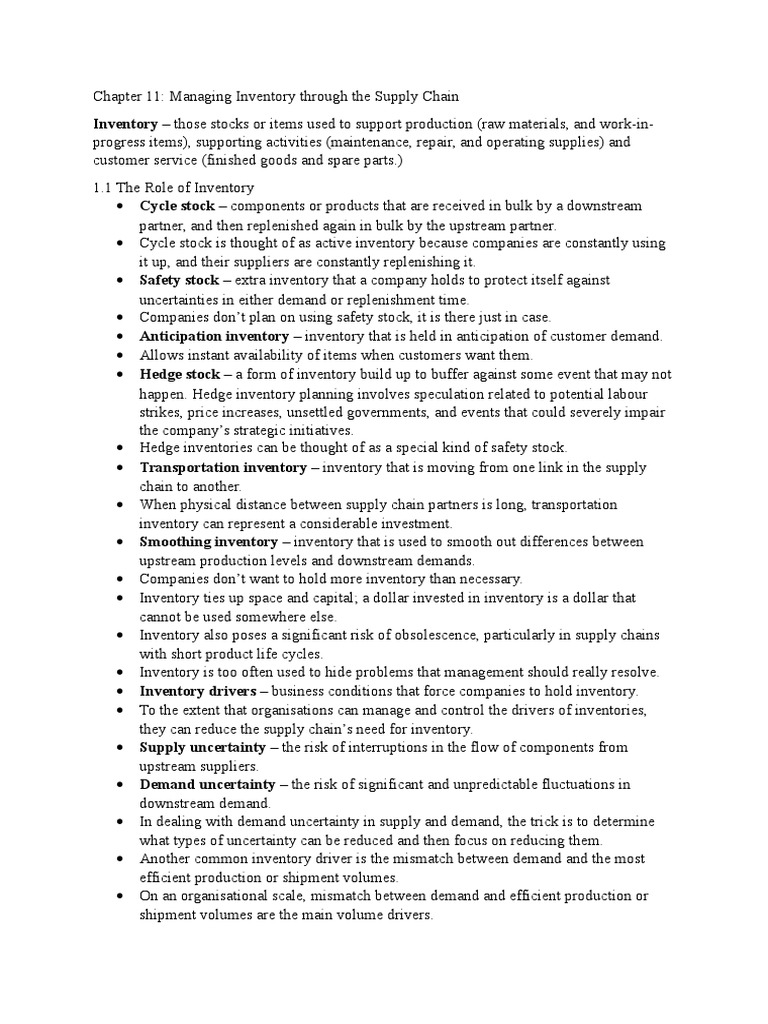 Introduction To Operations and Supply Chain Management Chapter 11 | PDF ...