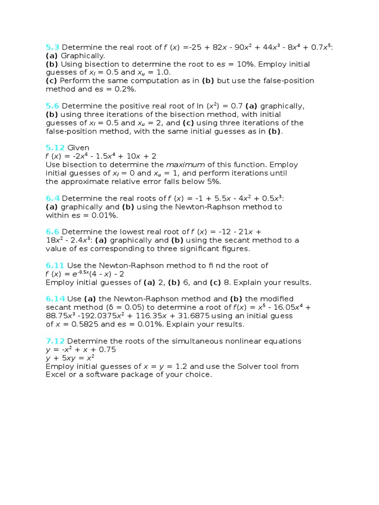 Solving Polynomials, Transcendental, and Simultaneous Nonlinear Equations using Numerical Root ...