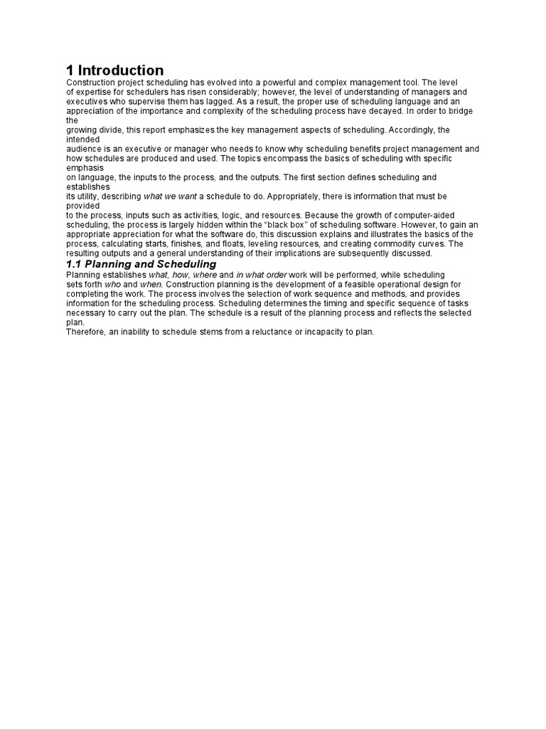 1 Introduction Planning | PDF