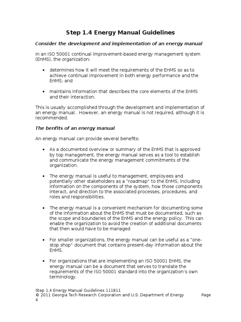 Step 1.4 Energy Manual Guidelines | PDF | Computers | Technology ...