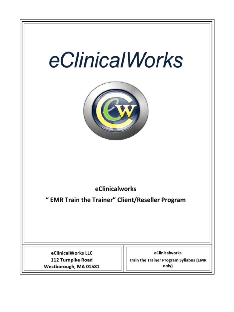 Eclinicalworks EMR Train The Trainer Client-Reseller Program | PDF ...