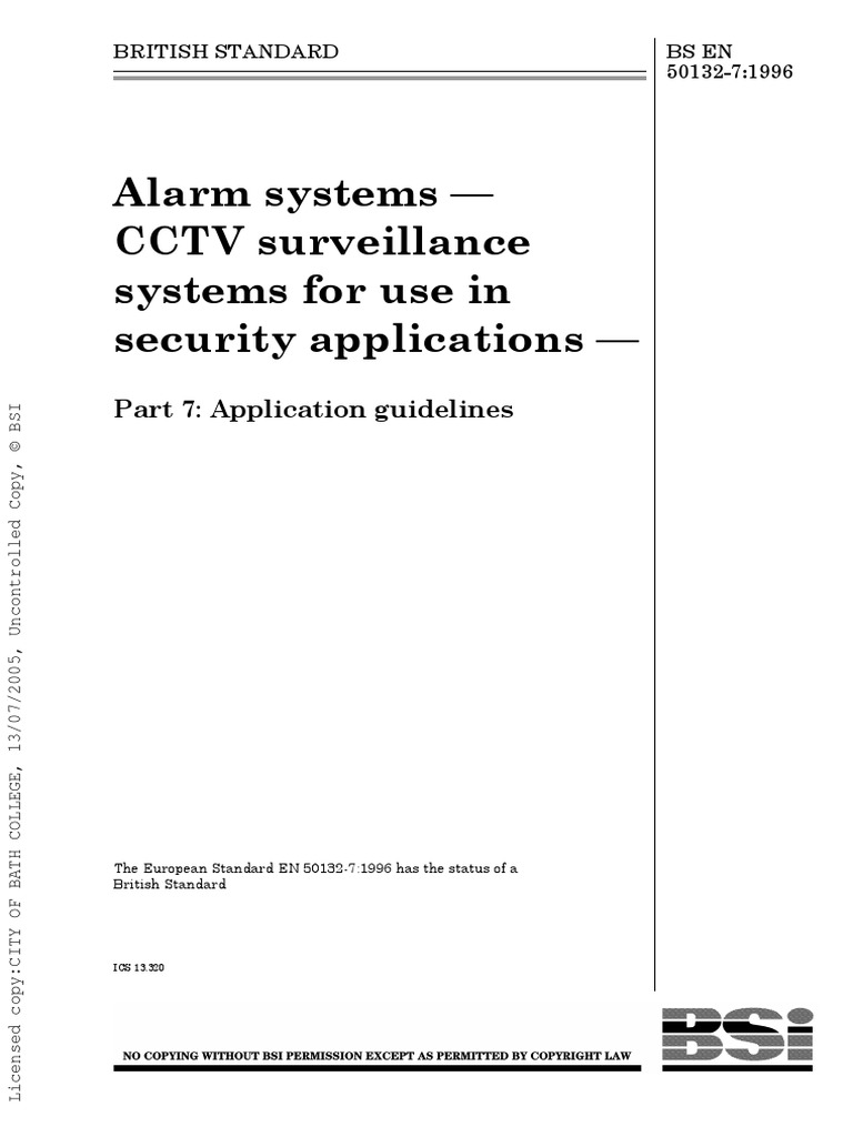 Bs en 50132 CCTV Systems | PDF | Aperture | Camera