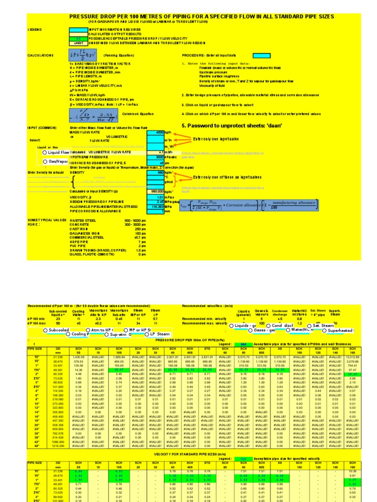 Line Sizing Program | Download Free PDF | Molar Concentration | Fluid ...