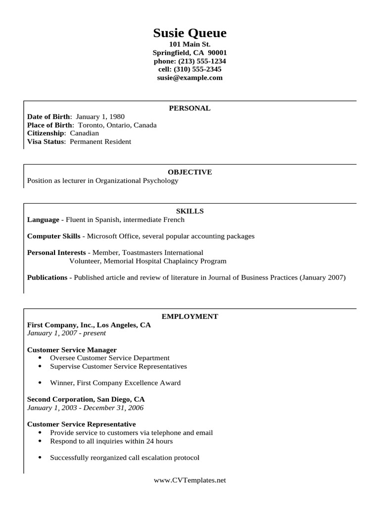 International CV A4 | PDF
