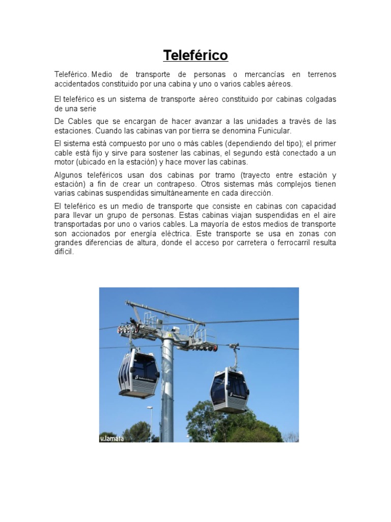 Funcionamiento y partes del teleférico | PDF | Industrias | Transporte