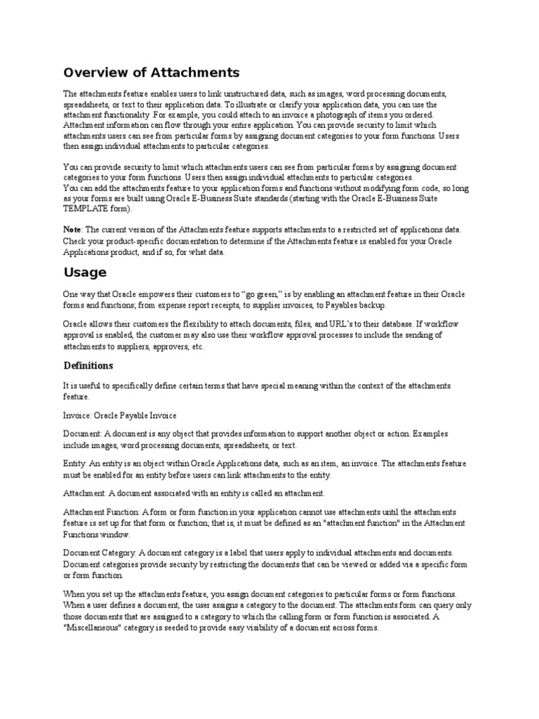 Understanding Oracle Attachments Feature | PDF | Oracle Database | Icon ...