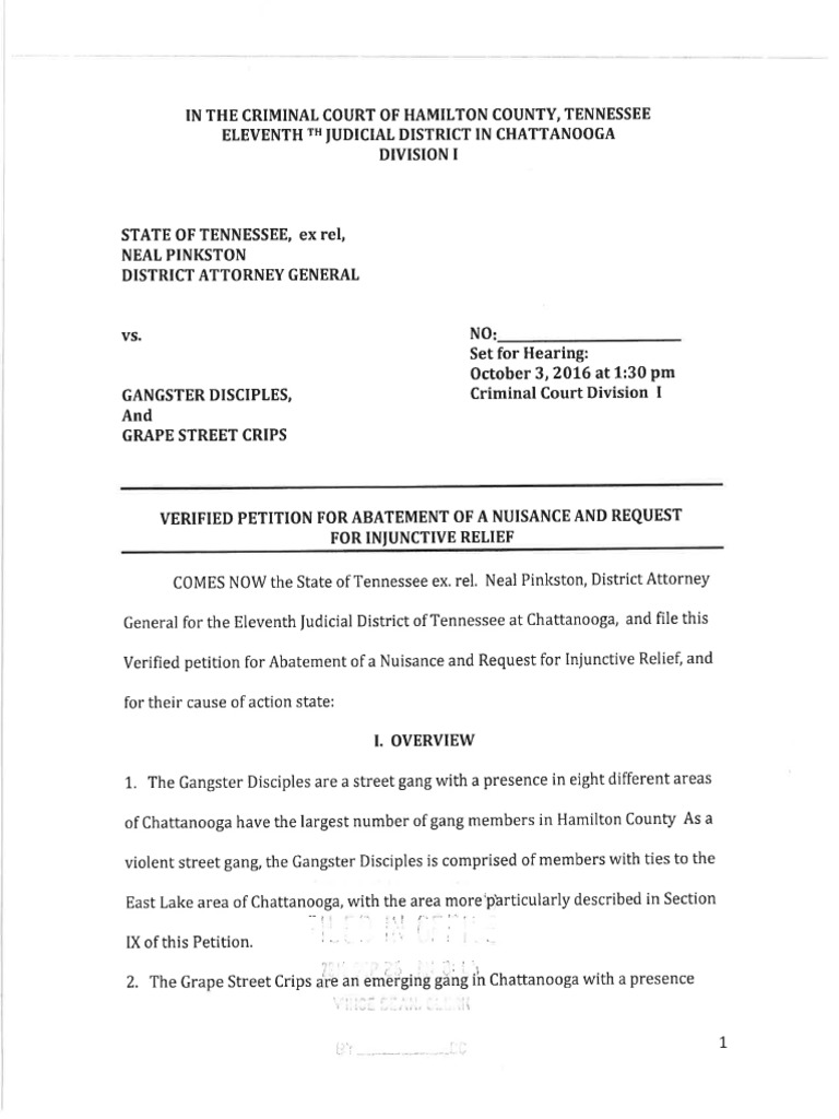 East Lake Gang Injunction | PDF | Gang | Crime & Violence