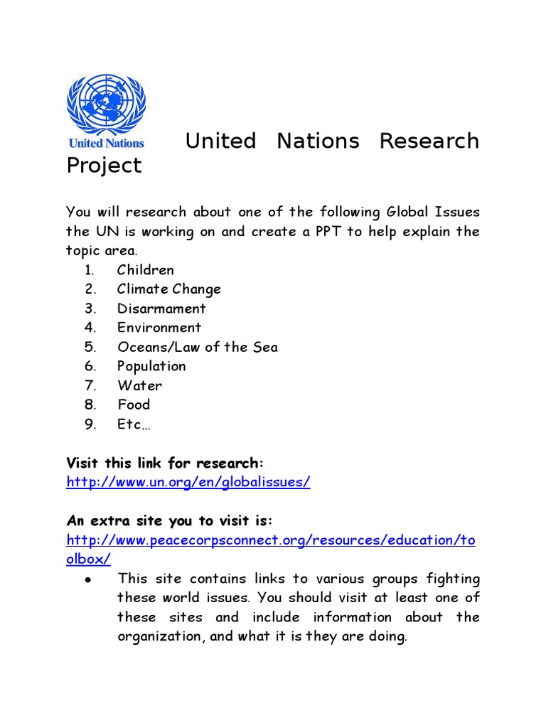 United Nations Research Project | PDF
