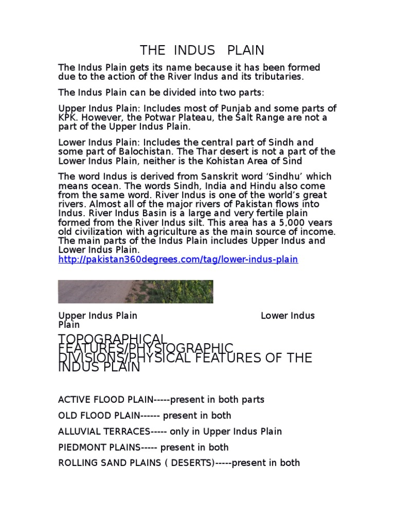 The Indus Plain | PDF | Indus River | River