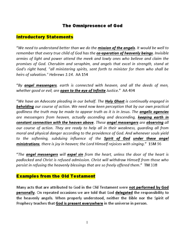 The Omnipresence of God PDF | PDF | Angel | Noah