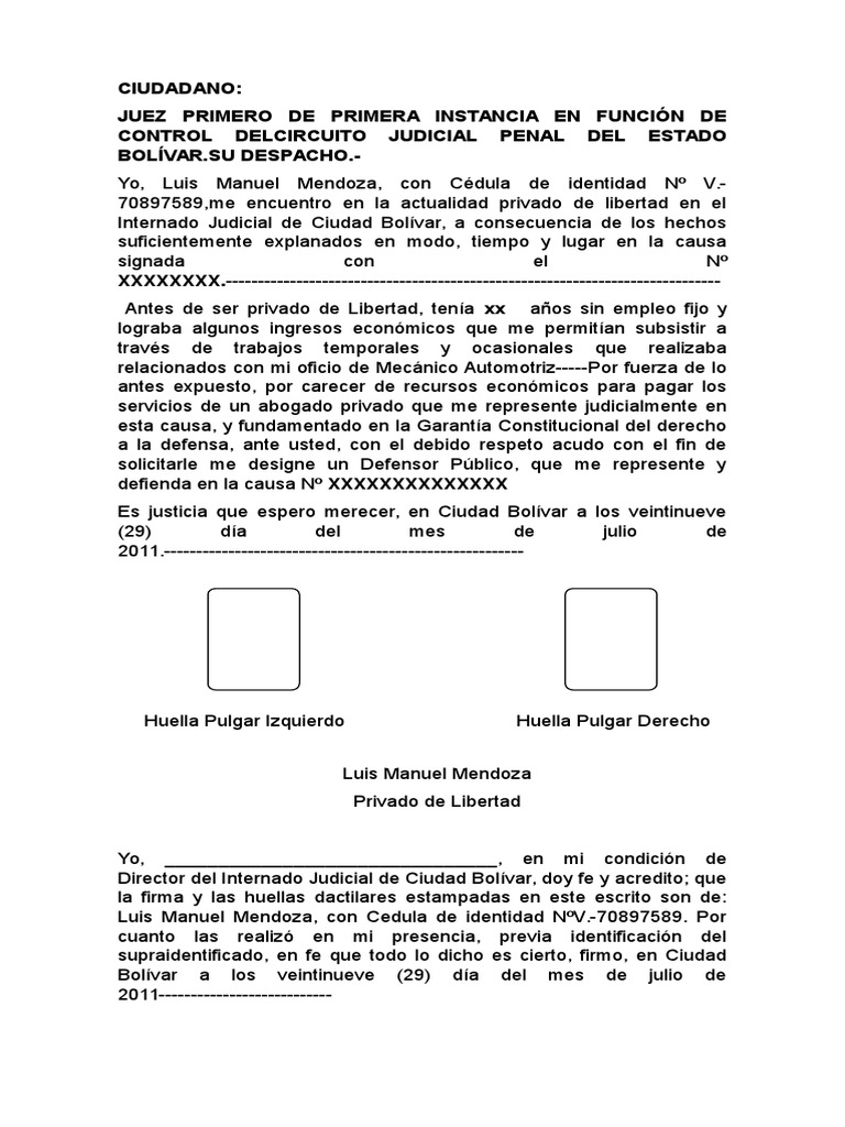 Solicitud de Defensor Publico | PDF