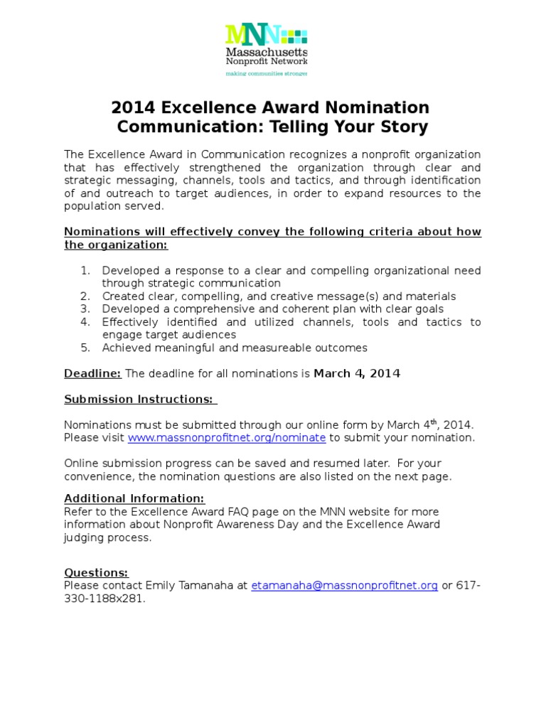Communication Nomination Form 14 2 | PDF