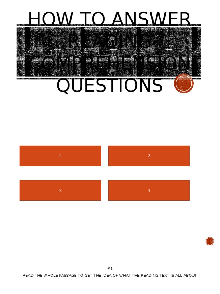 How To Answer Comprehension Questions | PDF