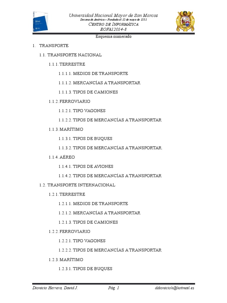 d8. Esquema Numerado | PDF