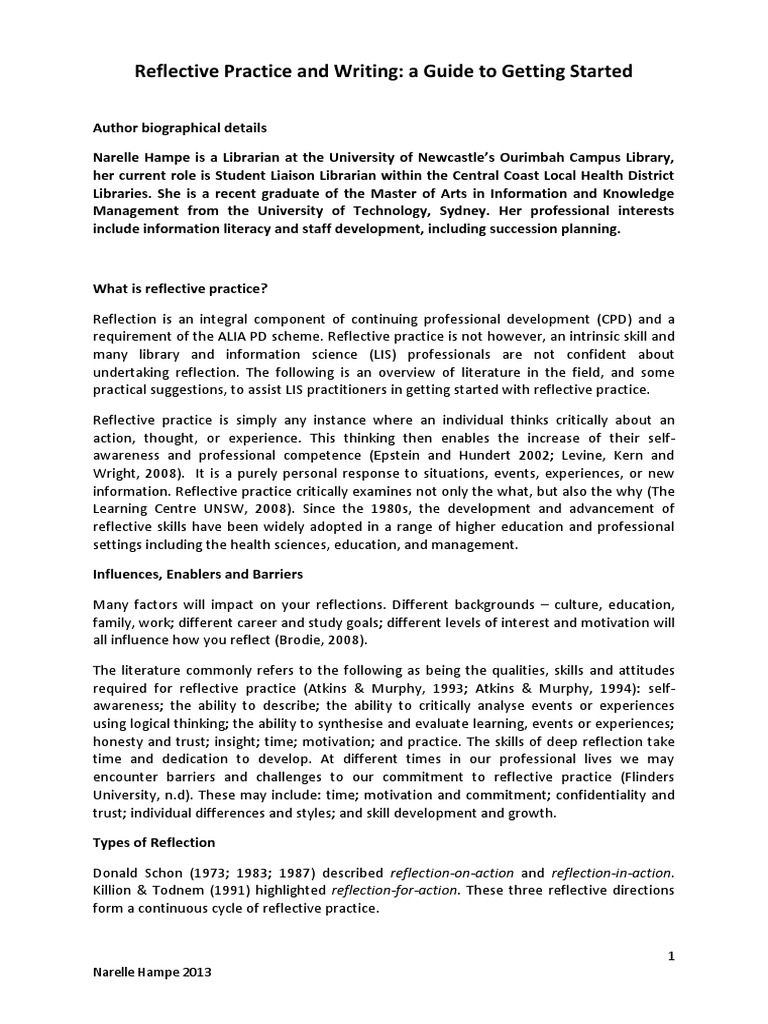 Getting Started with Reflective Practice: A Guide to Developing Reflective Thinking Skills ...