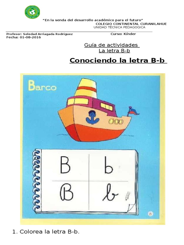 Guia Letra B Silaba Inicial | PDF
