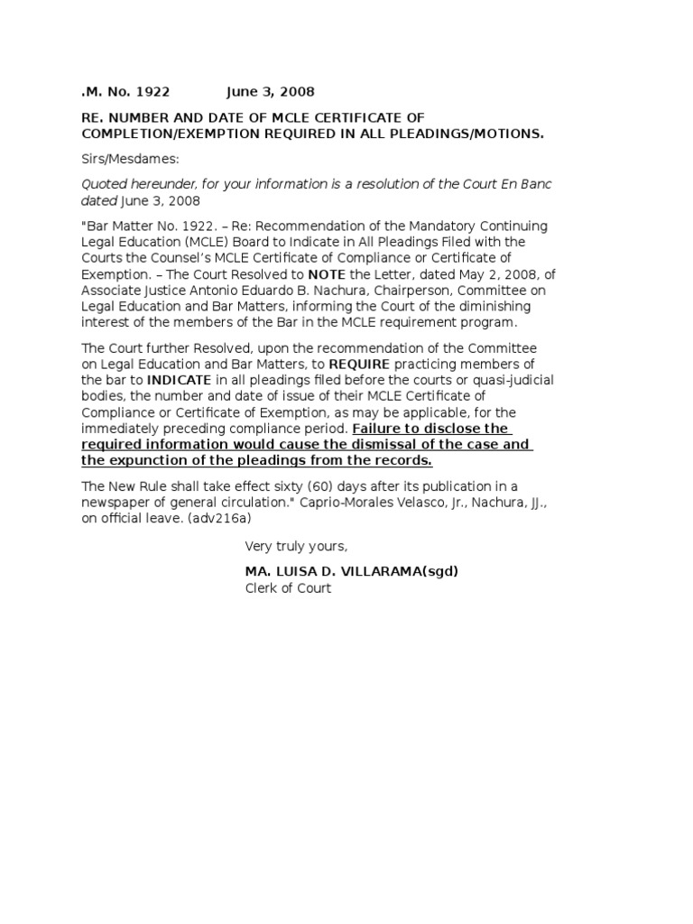 Quoted Hereunder, For Your Information Is A Resolution of The Court en ...