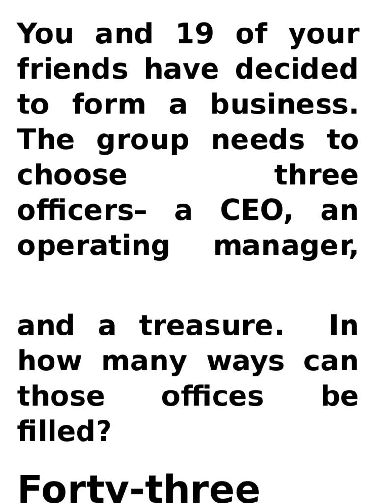 Combinatorial Problems and Solutions | PDF