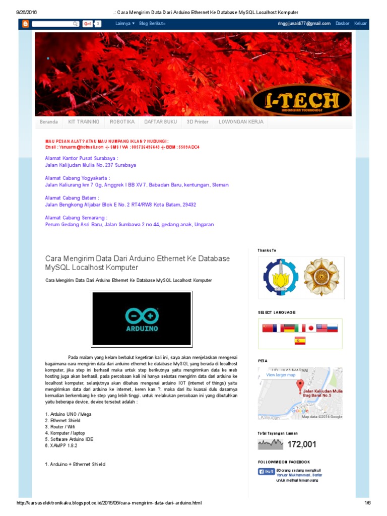 Cara Mengirim Data Dari Arduino Ethernet Ke Database MySQL Localhost ... Cara Mengirim Data Dari Arduino Ethernet Ke Database MySQL Localhost ...