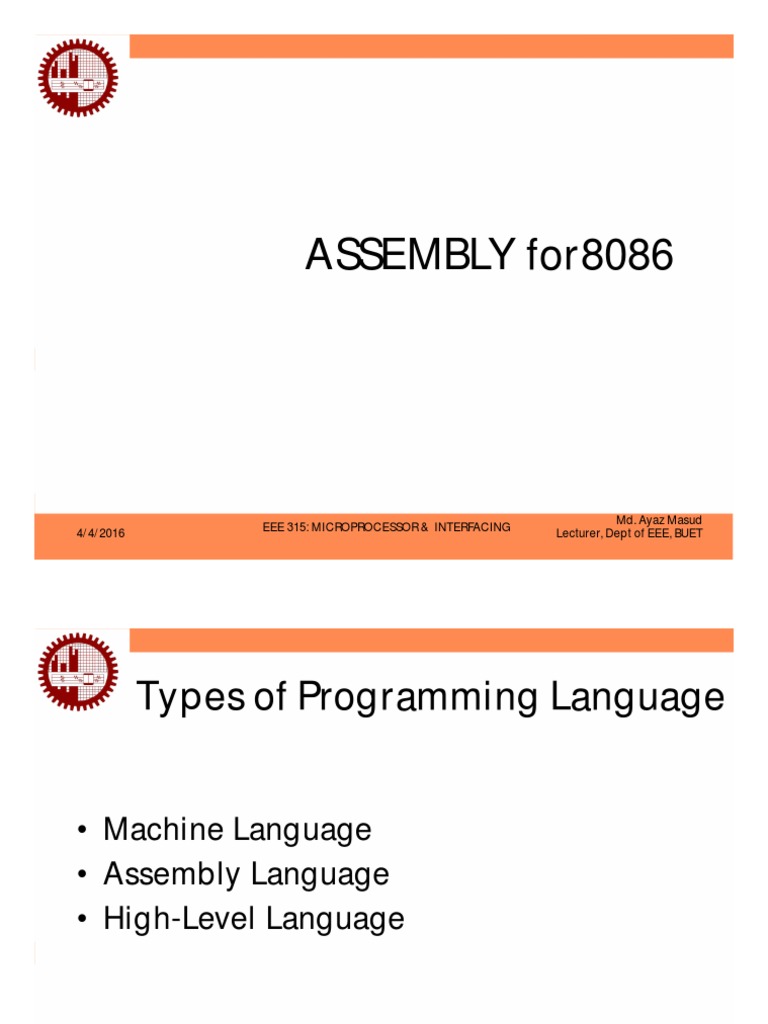 8086 Assembly 1 PDF | PDF | Assembly Language | Instruction Set