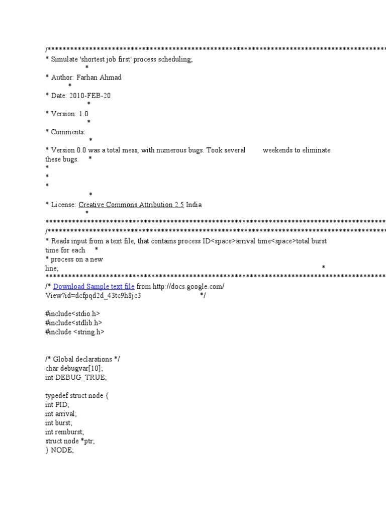 Shortest Job First C | Download Free PDF | Software Development ...