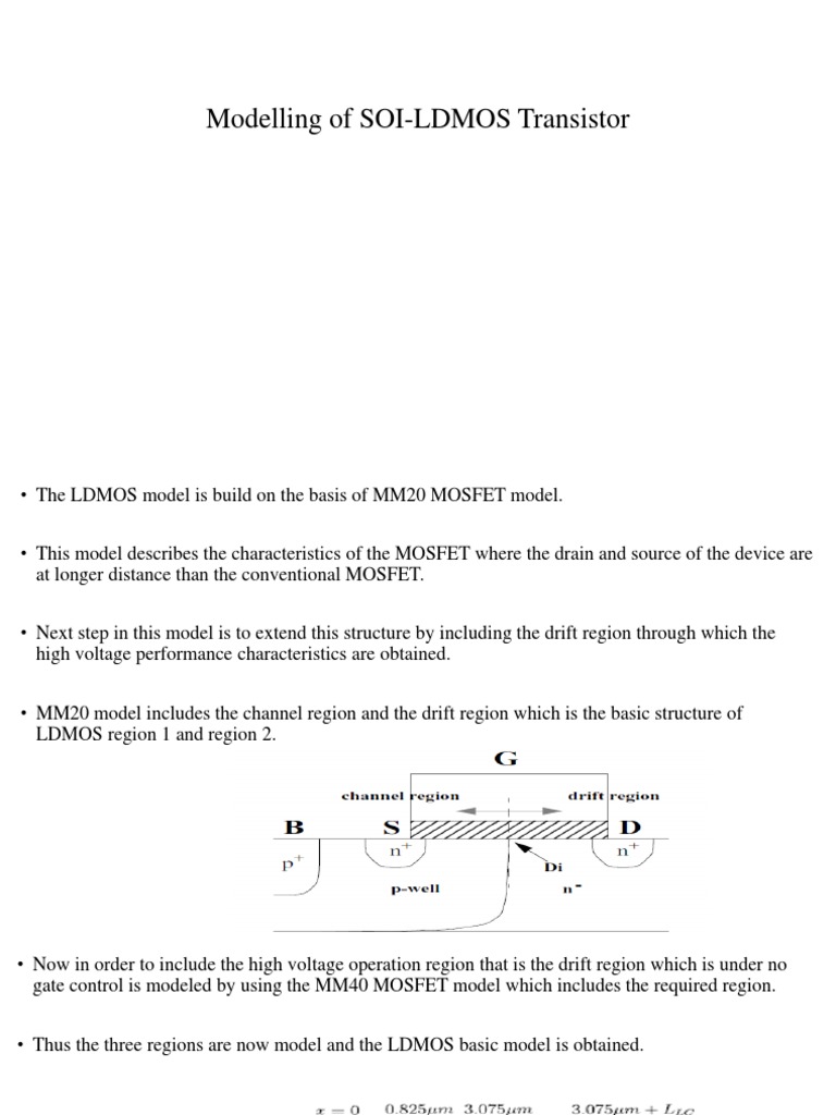 Modelling of SOI-LDMOS Transistor | PDF
