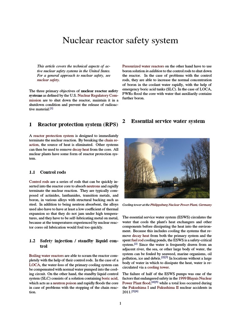 Nuclear Reactor Safety Systems Overview | PDF | Sustainable ...