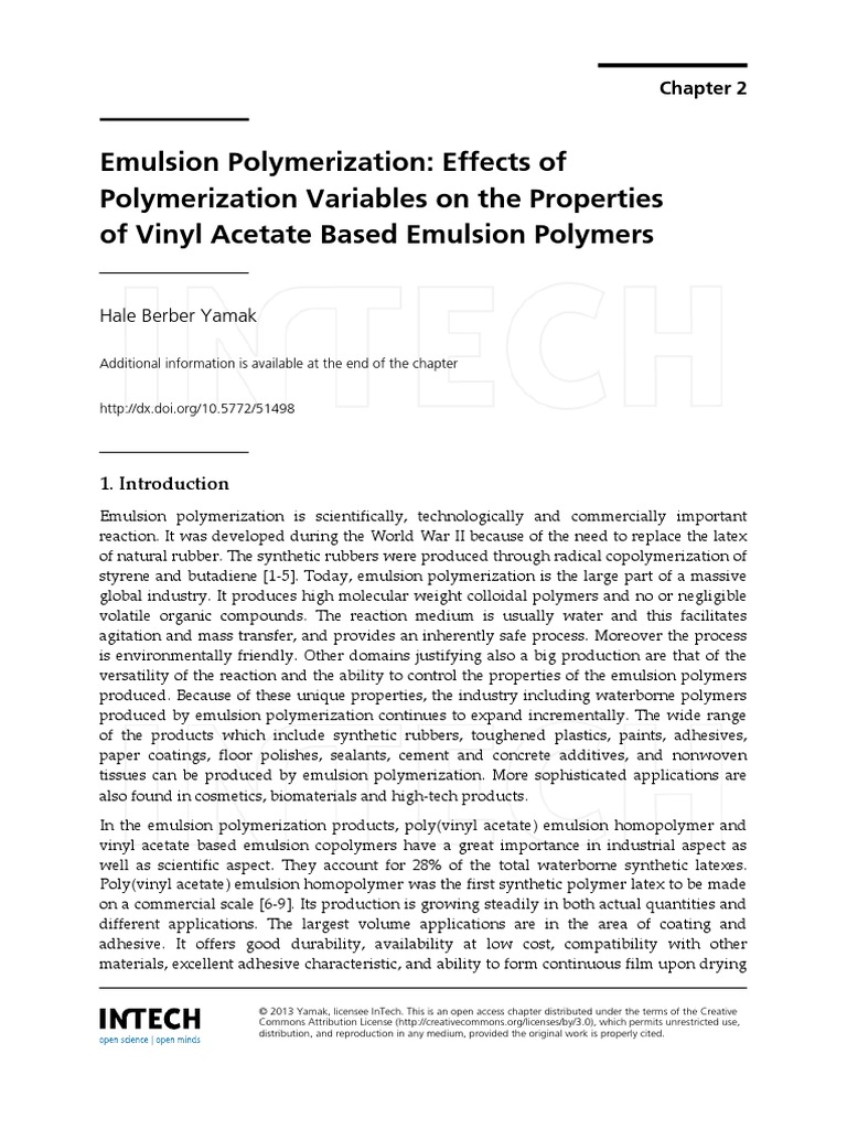 Emulsion Polyemerization1 | PDF