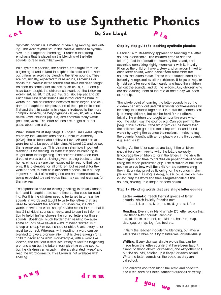 Synthetic Phonics Teaching Guide | PDF | Language Arts & Discipline