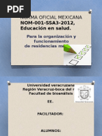 Norma Oficial Mexicana NOM-001-SSA3-2012 Educación en Salud para La Organización y ...