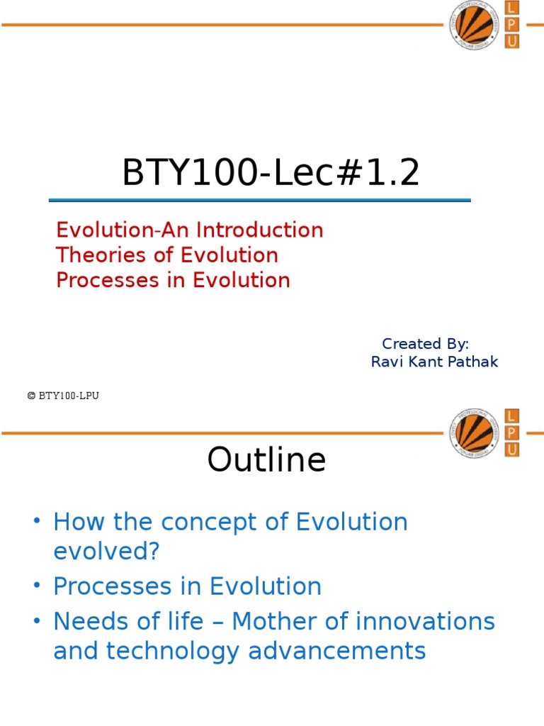 Introduction to Evolution Theories | PDF | Home & Garden