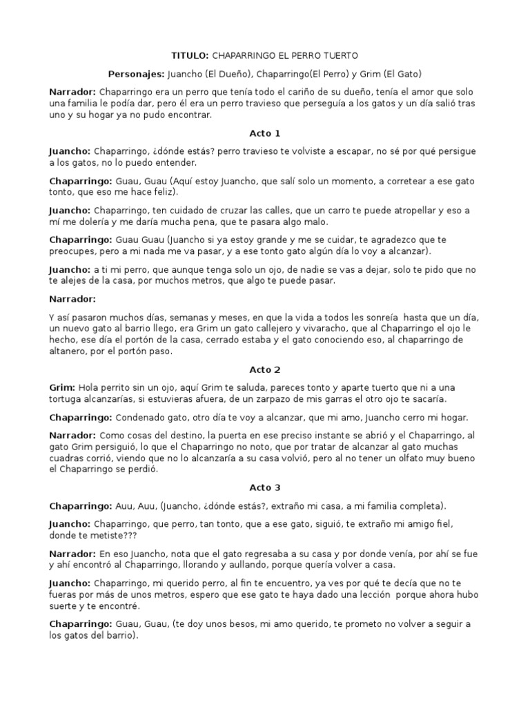 Chaparringo El Perro Tuerto | PDF | Gatos | Ocio