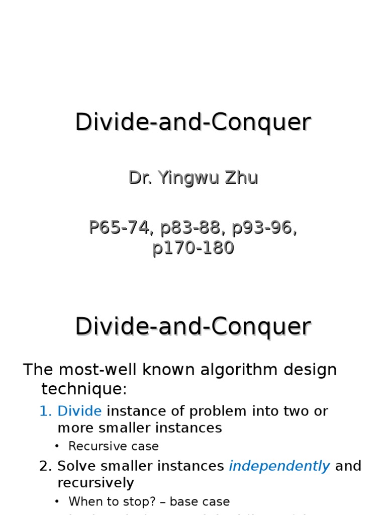 Divide and Conquer | PDF | Theoretical Computer Science | Teaching Mathematics