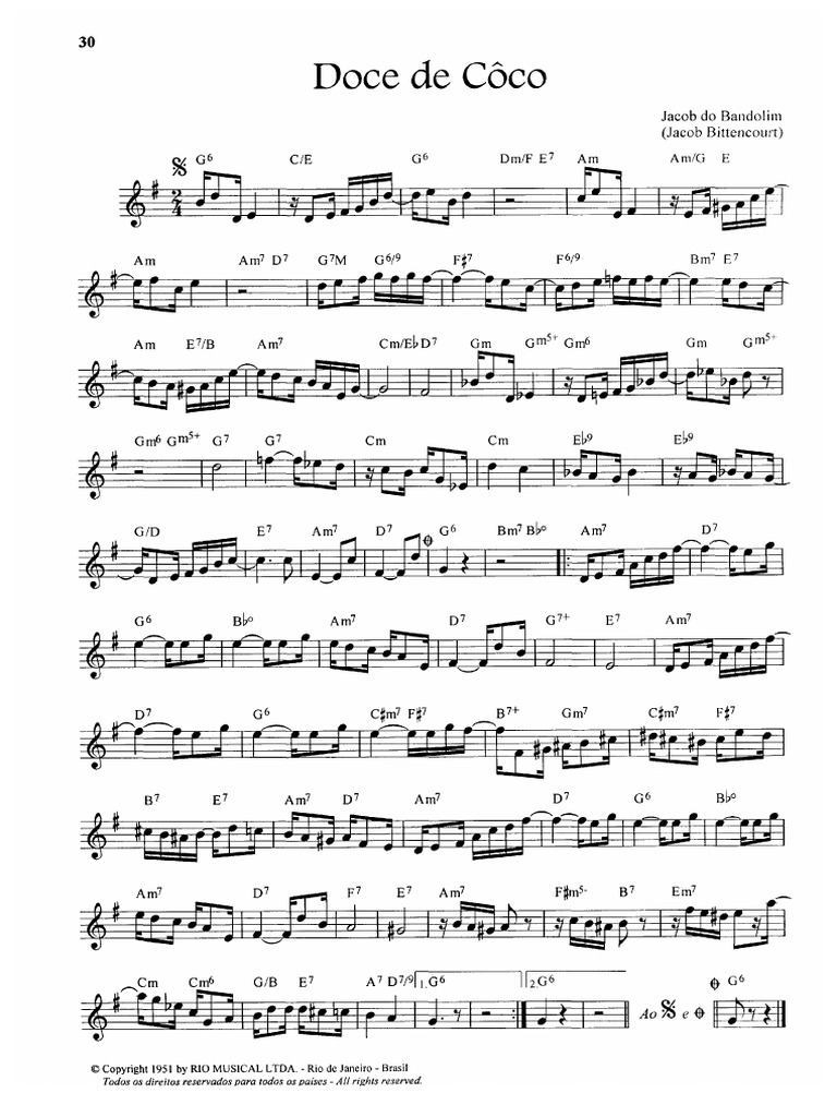 PARTITURA Doce de Coco | PDF