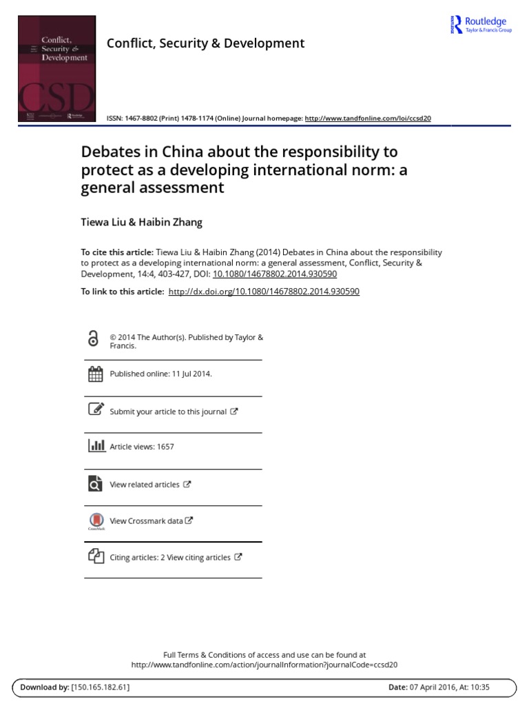 China and R2P | PDF | Responsibility To Protect | United Nations ...