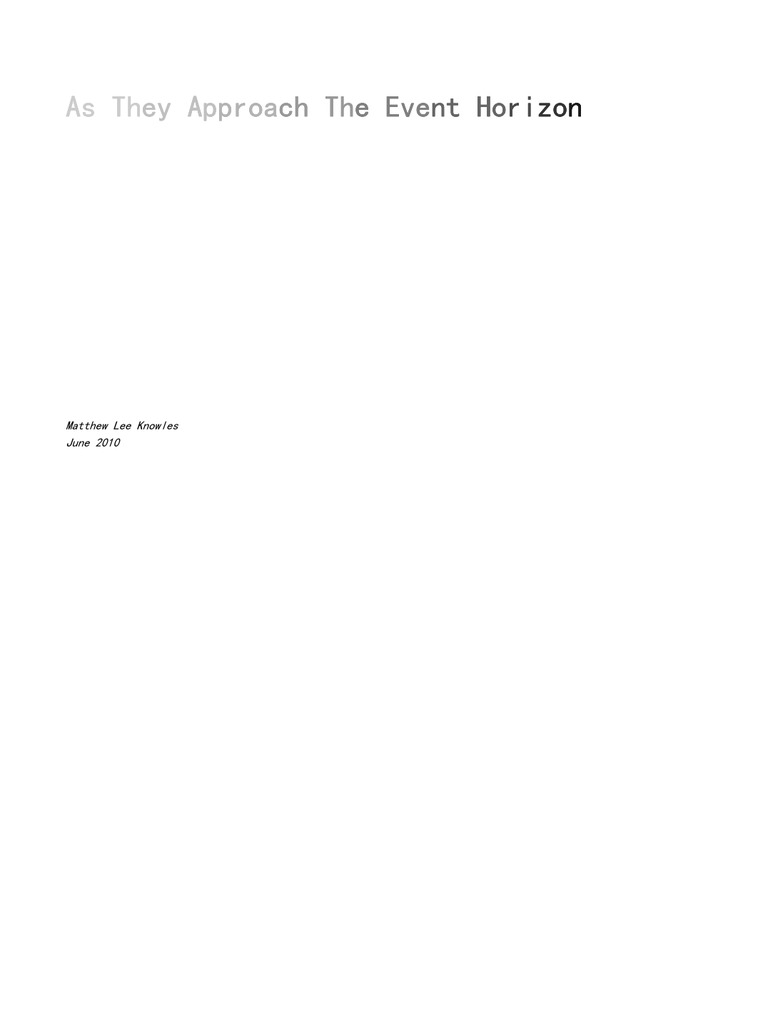 Event Horizon Analysis by Matthew Lee Knowles | PDF