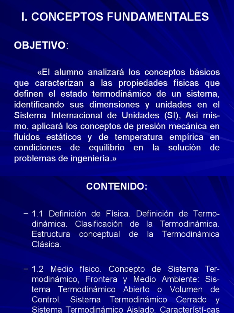 Tema 1 Conceptos Fundamentales Pdetye | PDF | Termodinámica | Mecánica de Medios Continuos
