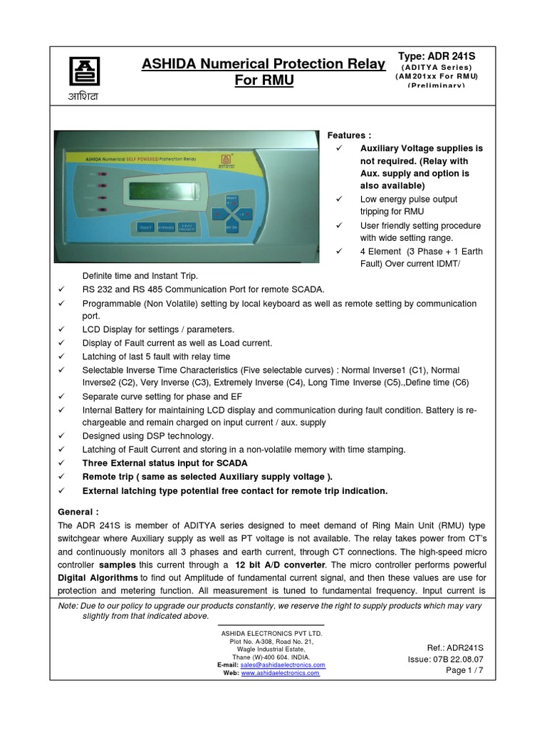 Lucy Rmu Ashida Relay Manual | PDF | Relay | Battery (Electricity)